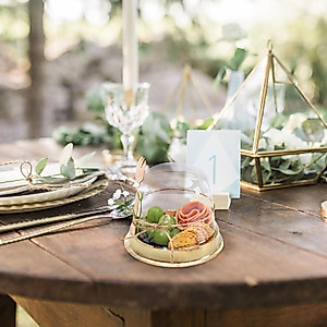 Whaline 50 Sets Disposable Individual Charcuterie Cup Set Clear Plastic Cupcake Container with Mini Wooden Spork Rope for Dessert Display Charcuterie Grazing Table Catered Event Wedding