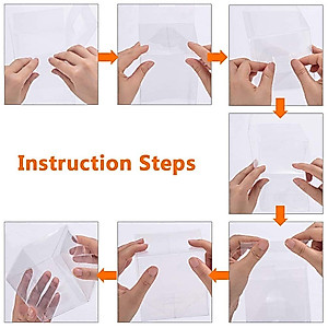 Bakbania 30 Pieces Candy Apple Boxes with Hole Top PET Clear Gift Boxes 4" x 4" x 4" Clear Favor Boxes for Caramel Apples,Ornaments, Treats, Party Favors