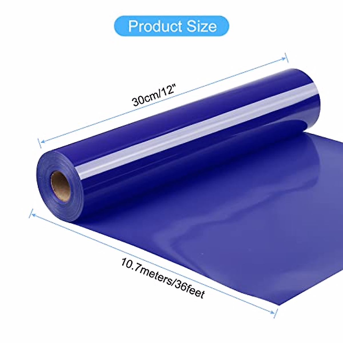 MECCANIXITY Heat Transfer Vinyl Rolls, 12" x 35 Feet HTV Vinyl, Bright Blue HTV Vinyl Iron on Vinyl Heat Vinyl Design for Shirts, Pillows, Hand Bags, Hats