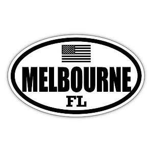 3 Pack Reflective Melbourne FL Florida Brevard County Stealthy US Flag Euro Decal Sticker Vinyl for Hard Hats, Bottles, Glass, Toolbox 2" x 3"