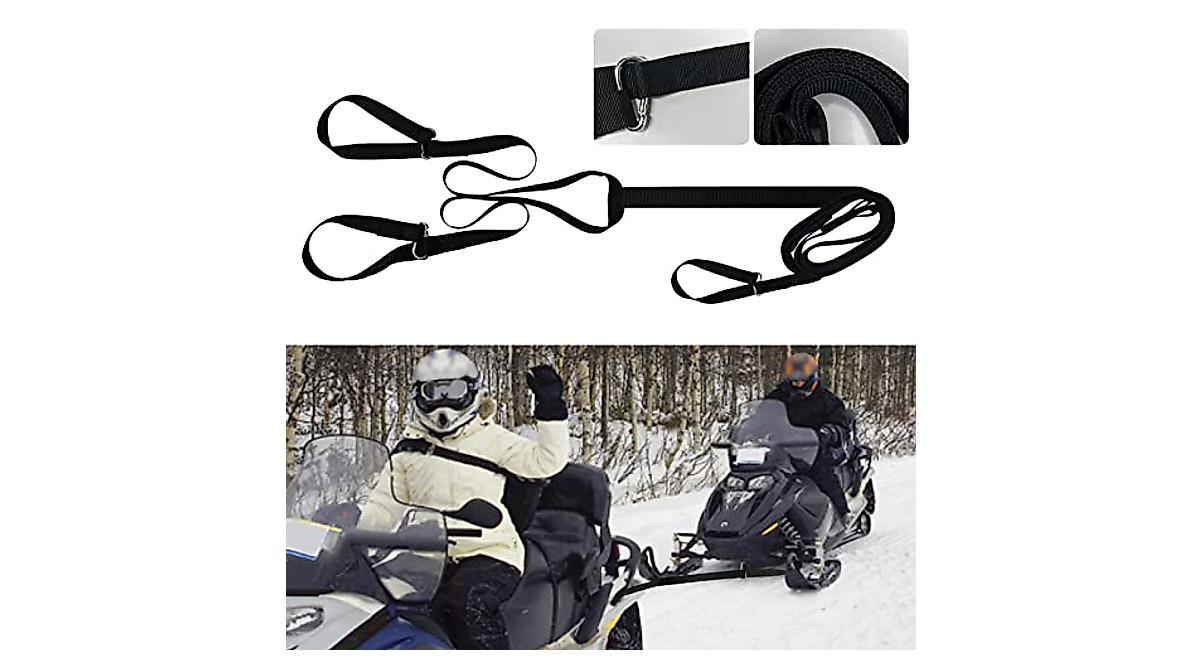 Heavy-Duty Snowmobile Tow Rope 1.5 Inches Reinforced Emergency Strap