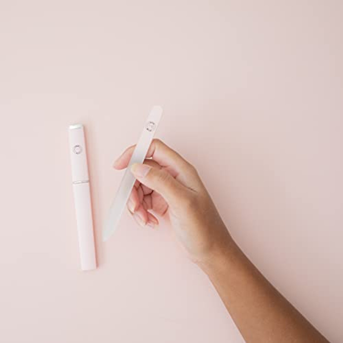 Best Crystal Glass Nail File for Women, Protective Travel Case, Professional Salon Fingernail Files for Pretty Manicure, Great for Natural, Gel and Acrylic Fake Nails, Better Emery Boards, Pink 2mm