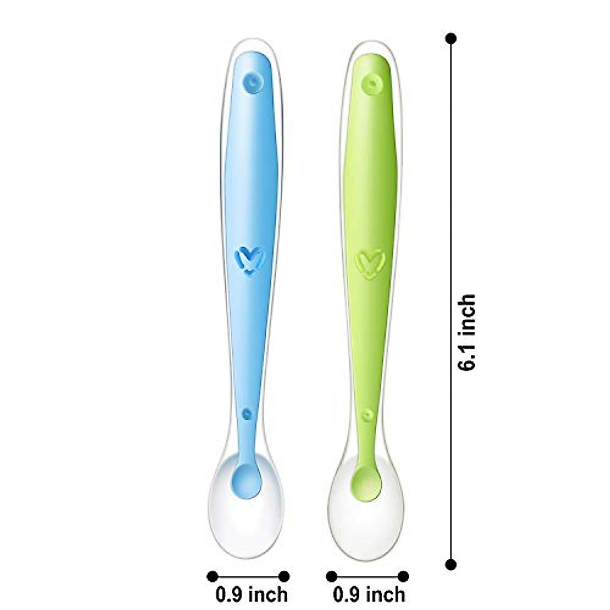 PandaEar Baby Silicone Soft Spoons| Training Feeding for Kids Toddlers Children and Infants| BPA Free 6 Pack| Great Gift Set |Gum-Friendly First Stage