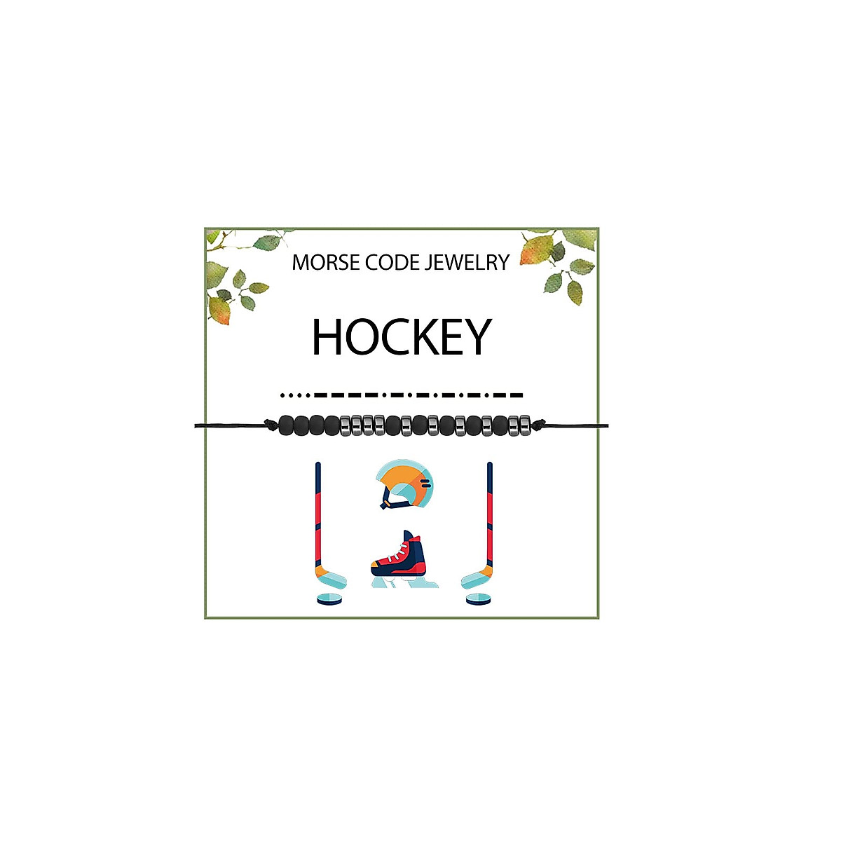 WSNANG Hockey Gift Hockey Morse Code Bracelet Hockey Sport Players Coaches Gifts Hockey Players Team Party Gift Hockey Lover Gift (Hockey MC Br)