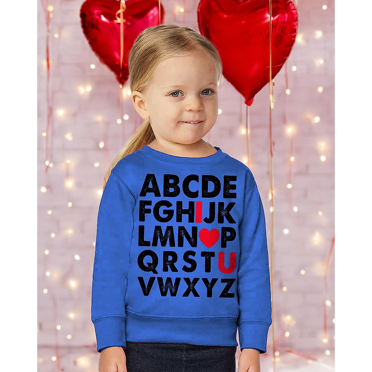 Valentines Day Shirt for Boys Girls Alphabet ABC Toddler Kids T-Shirts Sweatshirt 3T Blue
