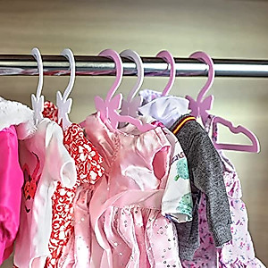 Doll Clothes Hangers for American 18" Girl Dolls - Set of 24 Unique Pink and White Butterfly Wardrobe Hangers- Holds Accessories, Sets, Shirts, Jackets, Pants, Dresses, Gifts for Girls Kids Birthday