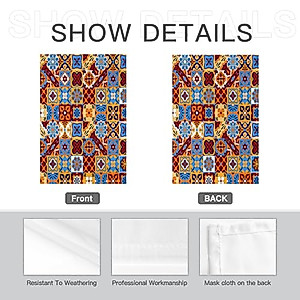 Double-sided garden flag Mexican Talavera Ceramic Tile Pattern Outdoor Flag Garden Flag Yard Outdoor Decoration （12×18in）.