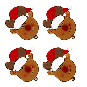 4pcs Christmas Themed Cutlery Holders Exquisite Cutlery Bags Desktop Decors Decor for Celebration Party