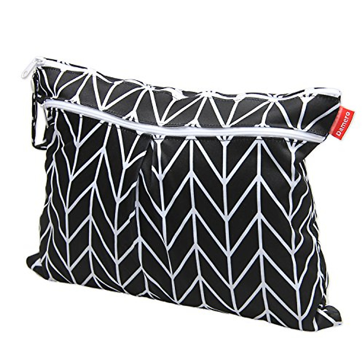 Damero 2pcs Travel Wet and Dry Bag with Handle for Cloth Diaper, Pumping Parts, Clothes, Swimsuit and More, Easy to Grab and Go (Small, Gray Arrows+ Black Arrows)