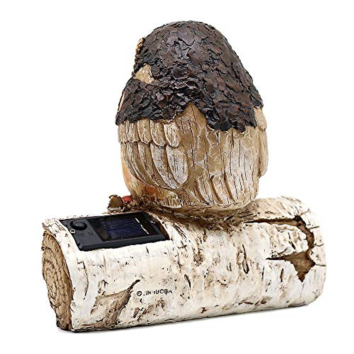 LINSBO Tree Hugger Statues Fake Owl Garden Decor, Polyresin Outdoor Whimsical Tree Sculpture Peeker Yard Art with Solar LED Eyes Lights