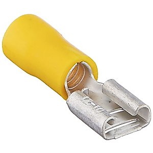 Install Bay YVFD250 Vinyl Female Connector 12/10 Gauge .250, Yellow (100-Pack)