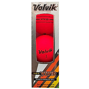Volvik Vivid Golf Balls - Matte Red, Dozen