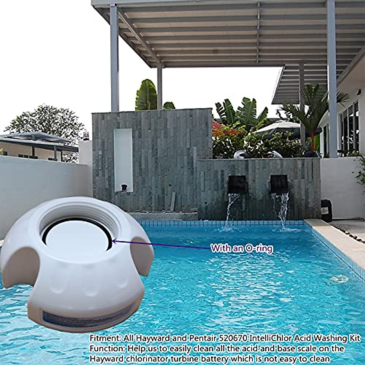 DEF Pool Cleaning Stand GLX-CELLSTAND Replacement for All Hayward and 520670 IntelliChlor Acid Washing Kit White Heavy Duty Plastic