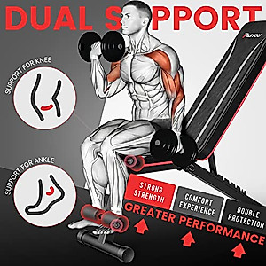 PASYOU Adjustable Weight Bench Full Body Workout Multi-Purpose Foldable Incline Decline Exercise Workout Bench for Home Gym