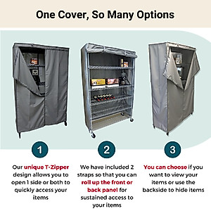 Formosa Covers Premium Wire Shelf Cover - Perfect Fit for Wire Shelving - Versatile Shelf Covers Protects & Organize - Ideal for Outdoor Storage Shelf - Wire Rack Cover - 48Wx18Dx78H Inches - Grey