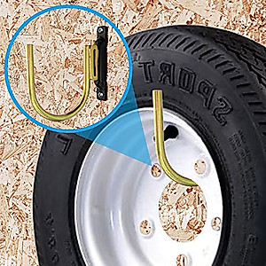 Robbor E-Track J Hook with E Track Spring Fitting Heavy Duty 5" Wide Enclosed Large Steel Jhook E Track Accessories for E Track and X Track System