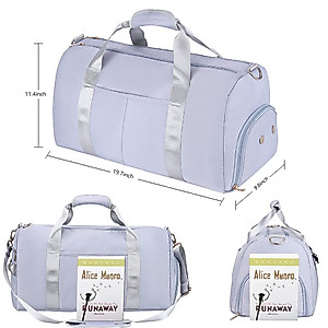 ICEIVY Gym Duffle Bag Dry Wet Separated Gym Bag Sport Duffle Bag Training Handbag Yoga bag with Extra Drawstring Backpack for man and women (Grey-Upgrade) Large