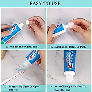 Self-Closing Toothpaste Caps,5 Pcs Toothpaste Squeezers Cap Keeps No Mess or Waste,Simple and Practical for Every Home by HIJAJA