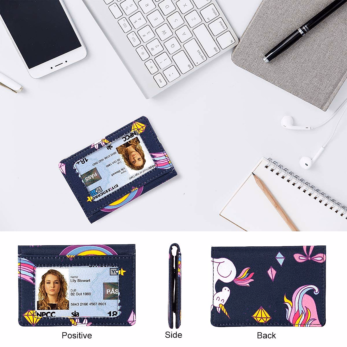 KAMO Slim Minimalist Wallet - Front Pocket Wallets with ID Window Wallet for Men Women Lady Girl Teens