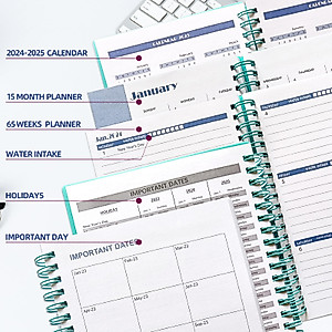 Planner 2024-2025 - Daily Planner 2024-2025 from April 2024 to June 2025,15 Month Planners 2024-2025 for Women, 5.2" x 7.5", Spiral Binding, Premium Thick Paper, Green