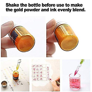 XIAOYU 15 Pieces Glass Dip Pen Set, Handmade Starry Sky Calligraphy Pen and 12 Bottle Inks, Calligraphy Set for Beginners, Lake Blue