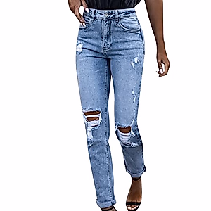 Jean Tulle Skirt for Women Women's Street Vintage Copper Wash Jeans Pants Jean Pants for Women Stretchy