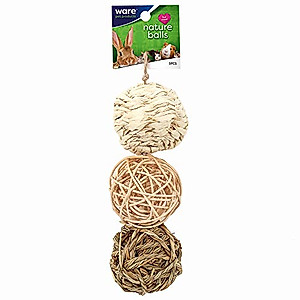 Ware Manufacturing Small Pet Nature Chew Balls Value Pack with Bell, Pack of 3