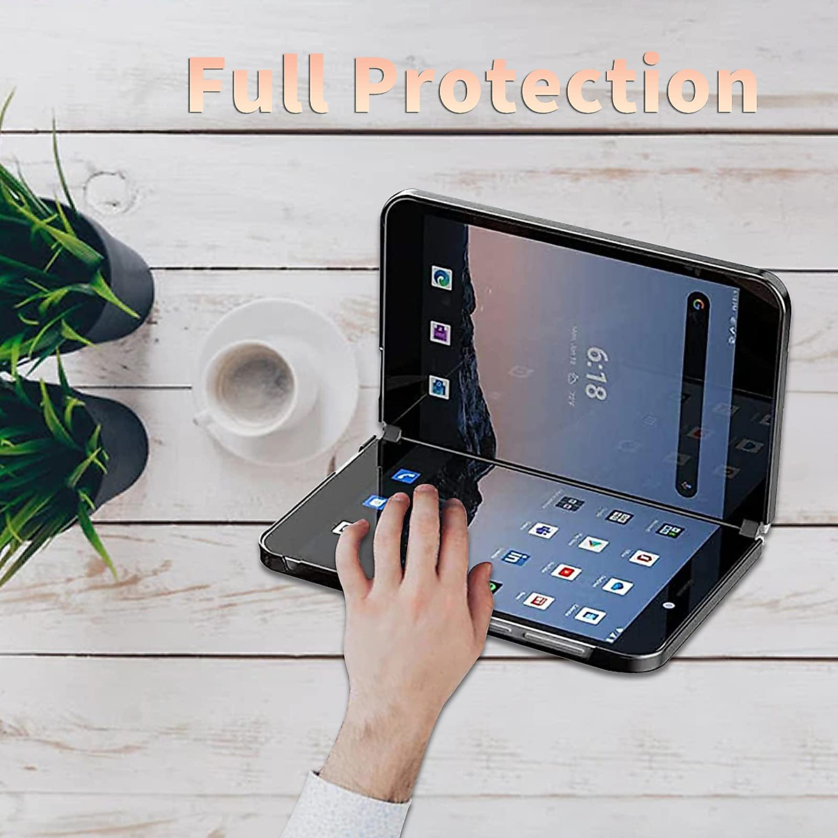 Skull Rock Skeleton Designed for 8.1" Microsoft Surface Duo Case, Full Cover Ultra Thin PU Leather Back Hard PC Phone Case for Microsoft Surface Duo (2020)