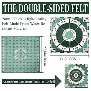 Michigan Rummy Deluxe Board Game Set : Felt Game Mat + 2 Boxes of Playing Chips (200 Pieces) + 1 Deck of Poker + 1 Game Manual. The Perfect Blend of Rummy and Poker, Perfect for Family Game Night