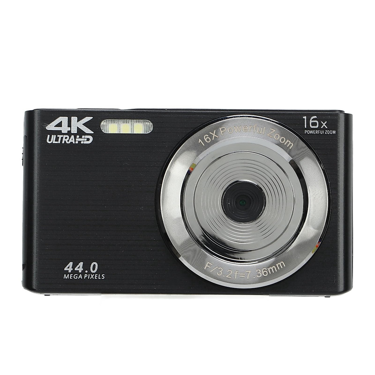 4K HD Camera, 16X Digital Zoom, Impactresistant Plastic Housing, Easytouse 2.8 Inch Screen for Recording (Black)