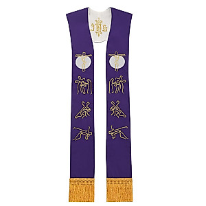 BLESSUME Priest Reversible Stole Pastor Mass Stole