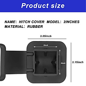 Jawmoy 1 PC Car Trailer Cover, 2 Inch American Traction Cover, Square Mouth Plug Protection Cover, Car Trailer Hitch Cover (Black)