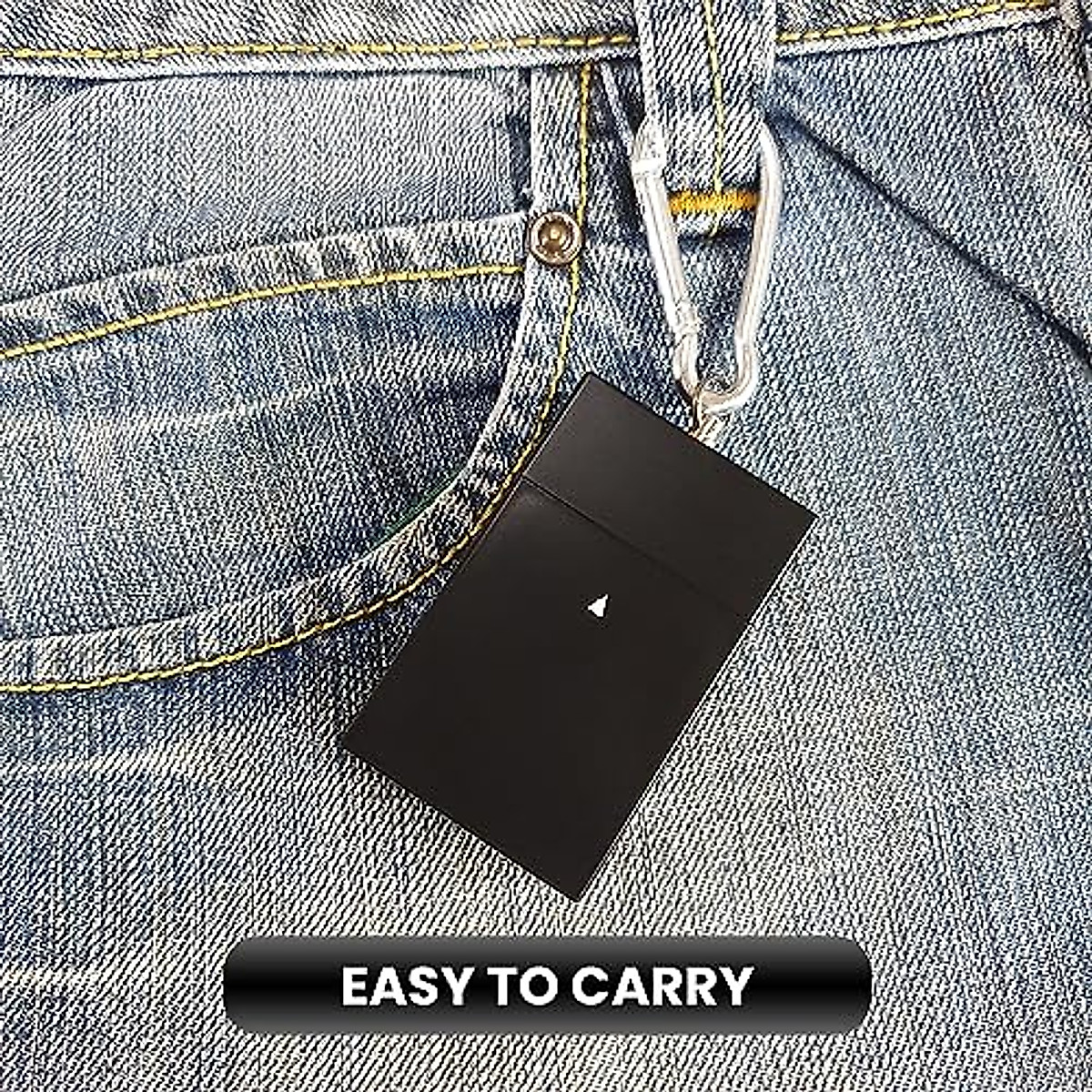 Jeuristic Ashtrays for Cigarettes Portable Pocket Ashtray - Pack of 2 Premium Fireproof ABS Metal Smell Proof Cool Travel Ashtray with Keychain Outdoor Butt Disposal Box Cute Fancy Ash Tray Black