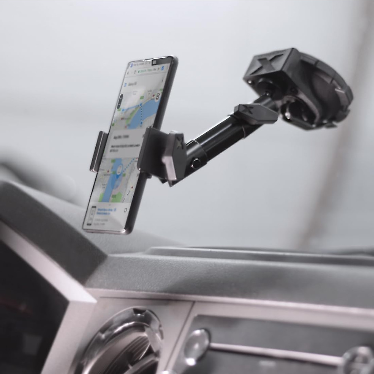 Bracketron HD Phone Dock PRO Dash and Window Metal Clamp Mount, Phone Holder for Car, Universal Phone Mount for Phones up to 3.5 Inches Wide
