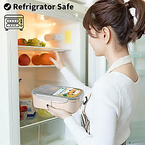 MISS BIG® Lunch Box,Bento Box,Bento Box for Adults,Bento Lunch Box for Adults,Leak Proof,No BPAs and No Chemical Dyes,Dishwasher and Microwave Safe Lunch Containers for Adults (White L)