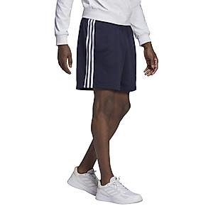 adidas mens 3-Stripes French Terry Shorts Ink/White X-Small/Long