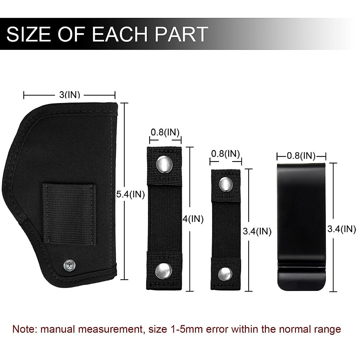 Universal Gun Holsters for Men Women, IWB/OWB 9mm Holsters for Pistols Right Left, 380 Gun Holster, Concealed Carry Holster Fits S&W M&P Shield Glock 17 19 26 27 42 43 Revolver, Similar Handguns