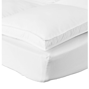 Superior Mattress Topper, Down Alternative, 2 Inch Deep Sized Bed Pillow Top, Comfort Pad, Fluffy Mattress-Topper Protector, Plush Cooling Extra Soft, Hotel Quality, Sleep, All-Season, Queen, White