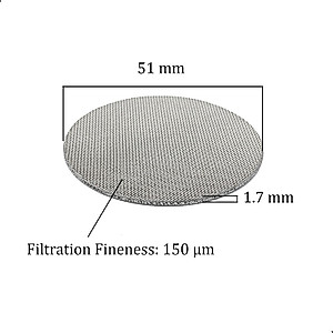 2 Pack 51mm Espresso Puck Screen, Reusable 1.7mm Thickness 150μm Coffee Filter Mesh Plate for Espresso Portafilter Filter Basket (51mm,150μm)