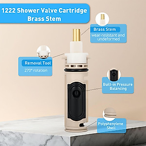1222 Replacement Cartridge Kit for Moen One-Handle Posi Temp Faucets, Compatible with Moen Tub Shower