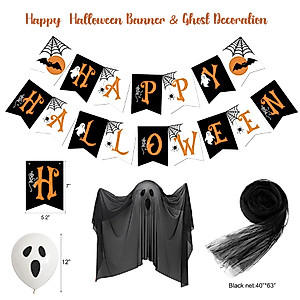 Halloween Decorations Party Supplies, Happy Halloween Banner, Halloween Foil Fringe Curtains, Boo Foil Balloon, Spider Foil Balloon, Halloween Photo Backdrop