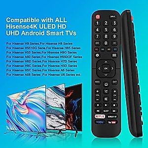 2PCS EN2A27 Replacement Remote Control Compatible with All Hisense 4K LED LCD HDTV UHD Smart TVs EN2A127H EN2A27HT EN2AN27H EN2AS27H EN2B27 EN2C27 EN2D27 EN2G27 EN33922A EN33924HS EN33925A