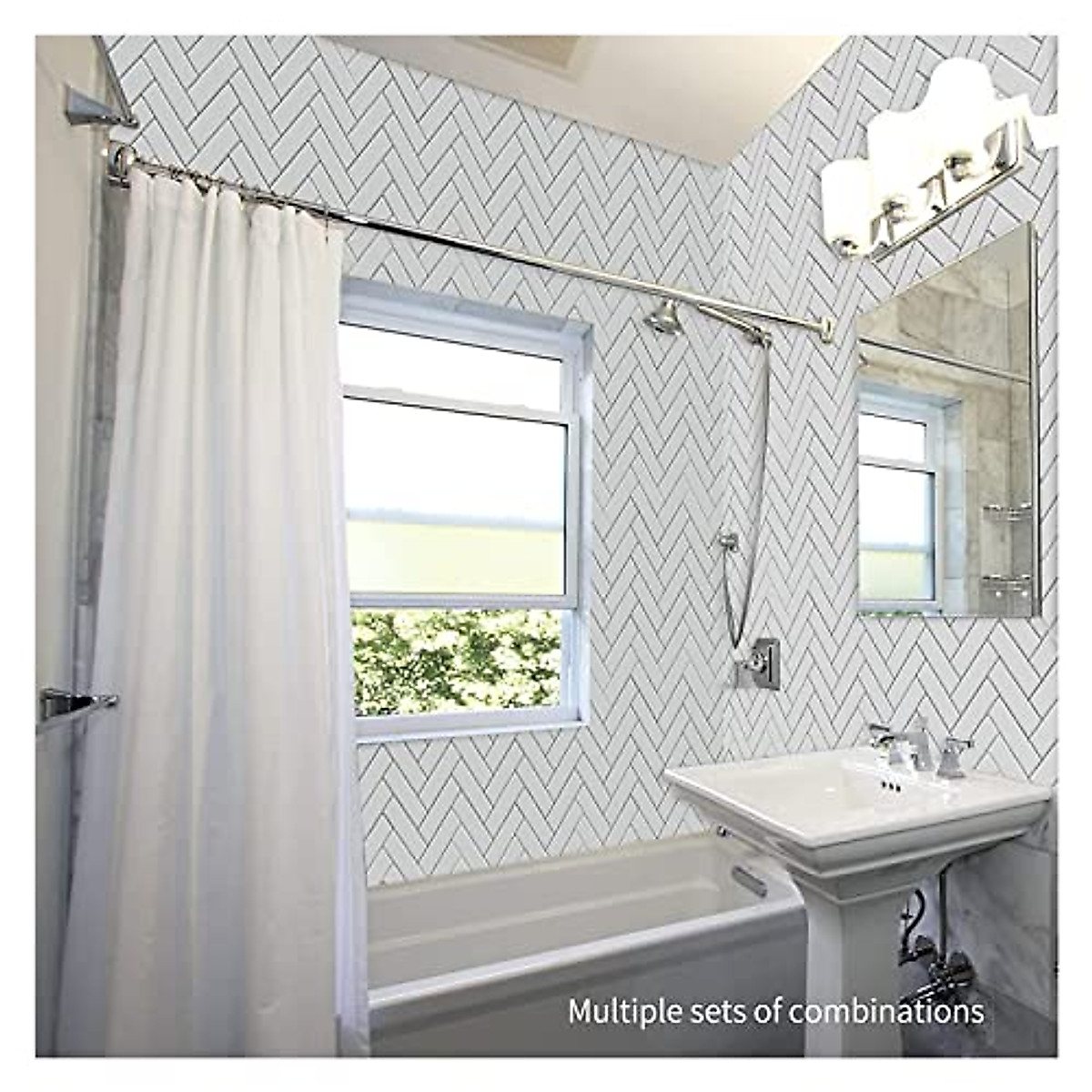 Tile Stickers Creamy White Rectangle Stick On Tiles Bathroom PVC Self Adhesive Wall Tiles Kitchen Stick On Wall Tiles Waterproof Peel and Stick Floor Tiles Self Adhesive Tiles for Walls (Size : 10x10