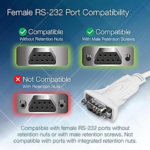 TRENDnet USB to Serial 9-Pin Converter Cable, Connect a RS-232 Serial Device to a USB 2.0 Port, Supports Windows & Mac, USB 1.1, USB 2.0, USB 3.0, 21 Inch Cable Length, Plug & Play, White, TU-S9