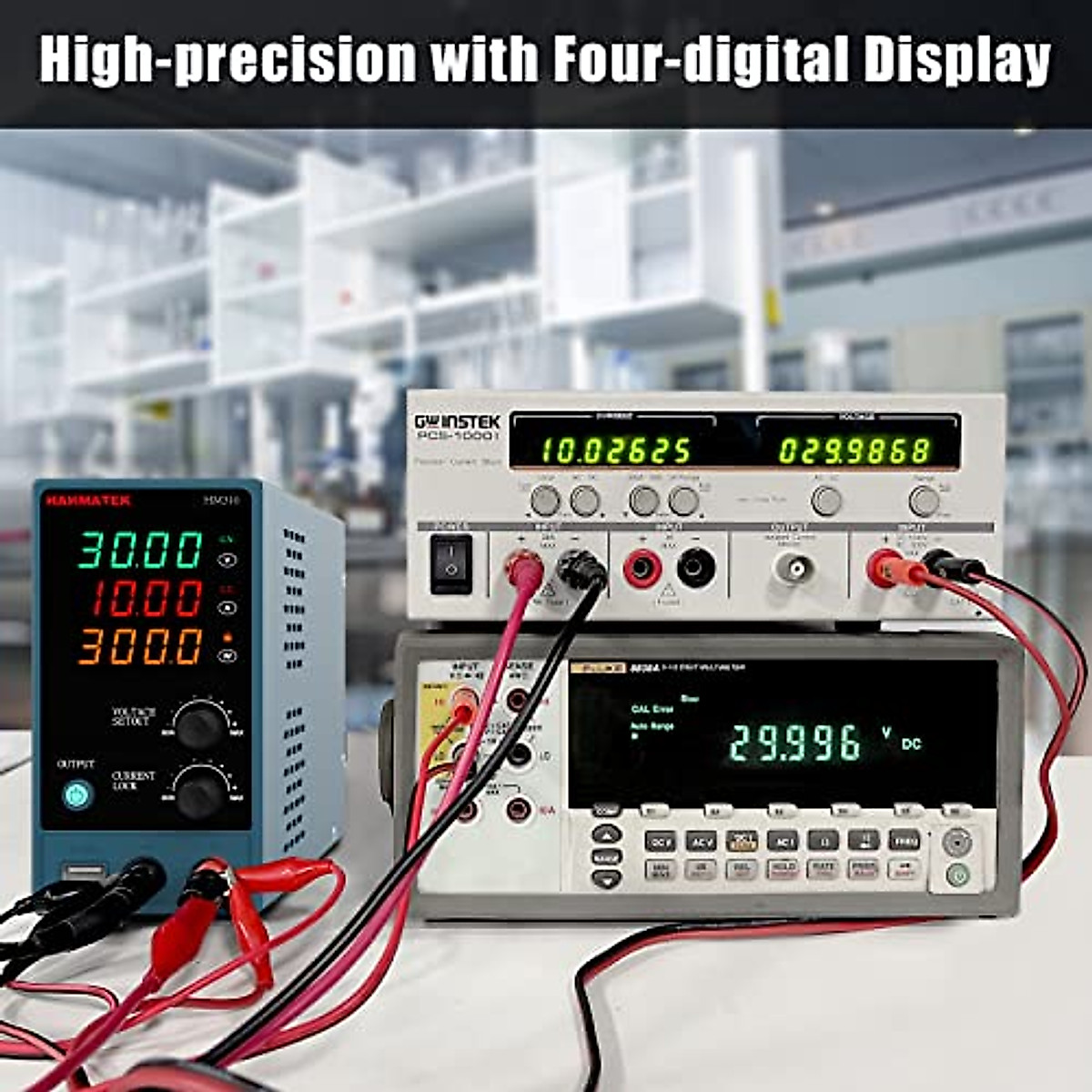 Adjustable DC Power Supply (0-30 V 0-10 A) with Output Enable/Disable Button HANMATEK HM310 Mini Variable Switching Digital Bench Power Supply with USB Charging