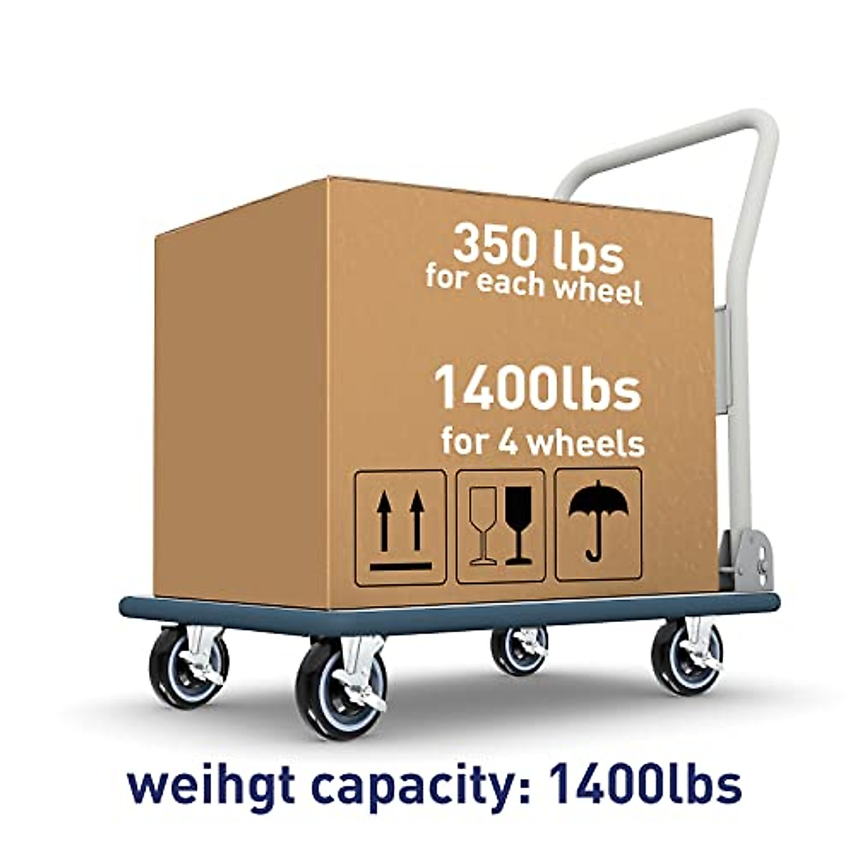 NINOSO 5" Wheels for Cart, 5/16" Axle Polyurethane Shopping Cart Wheels Replacement Casters 1400lbs Total Capacity