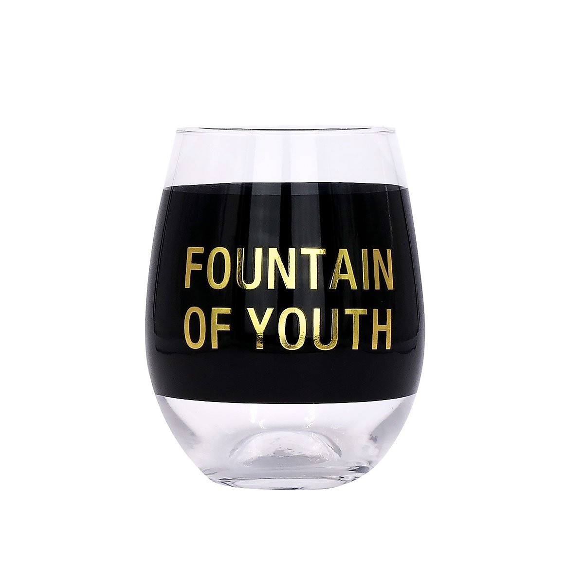 About Face Designs 123057 Stemless Wine Glass, 16 oz, Clear