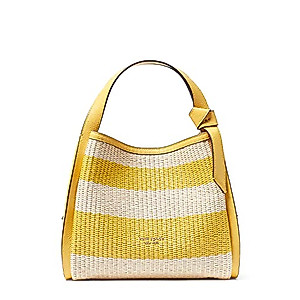 Kate Spade New York Knott Striped Straw Medium Crossbody Tote Morning Light Multi One Size