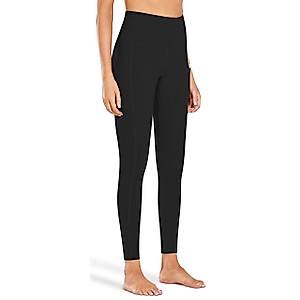 Fengbay High Waist Yoga Pants, Pocket Yoga Pants Tummy Control Workout Running 4 Way Stretch Yoga Leggings Black