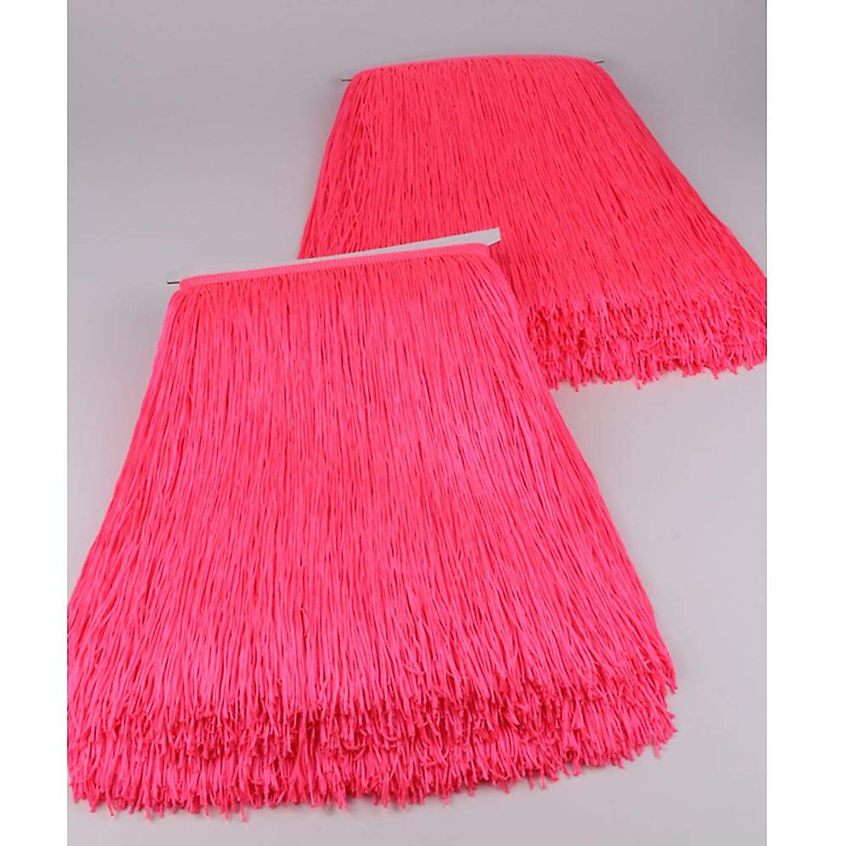 Heartwish268 Fringe Trim Lace Polyerter Fibre Tassel 12inch（″） Wide 10 Yards Long for Clothes Accessories and Latin Wedding Dress and DIY Lamp Shade Decoration Black Fluorescent Peach